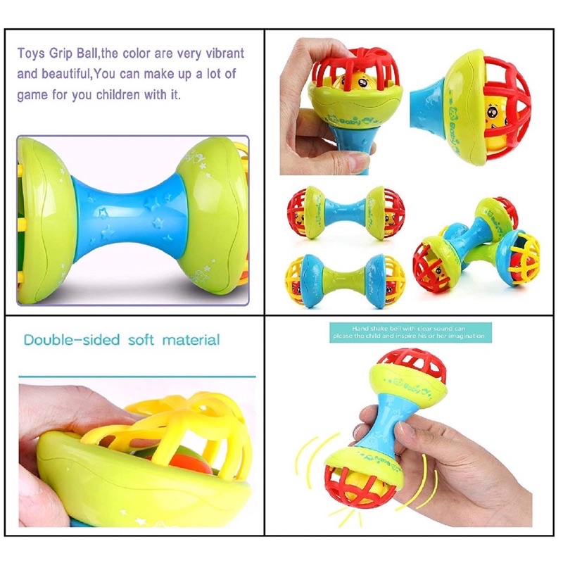 Baby Toy Rattles Bell Teether Educational Sound Soft Ball Hammer ...