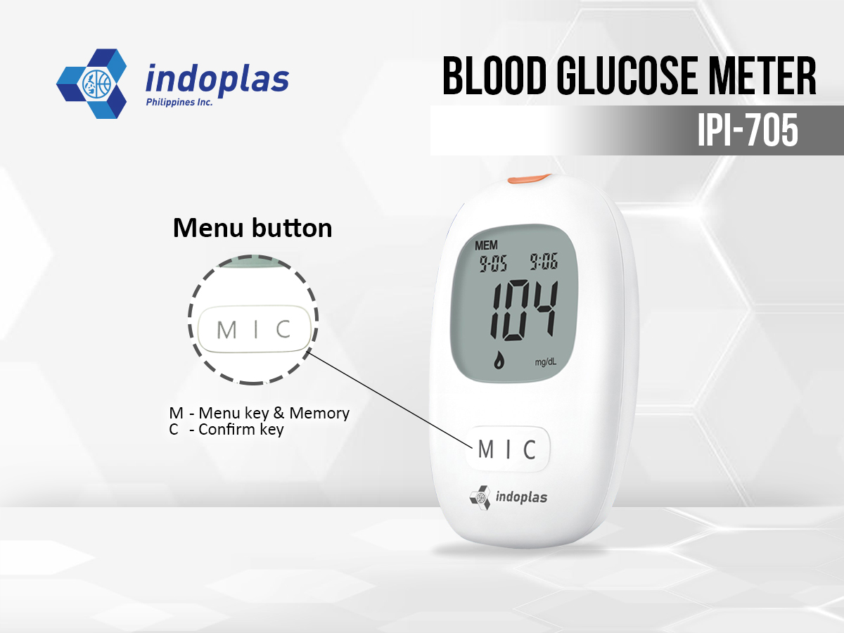 Indoplas Blood Glucose Meter Glucometer Monitoring System IPI-705 SET 1 ...