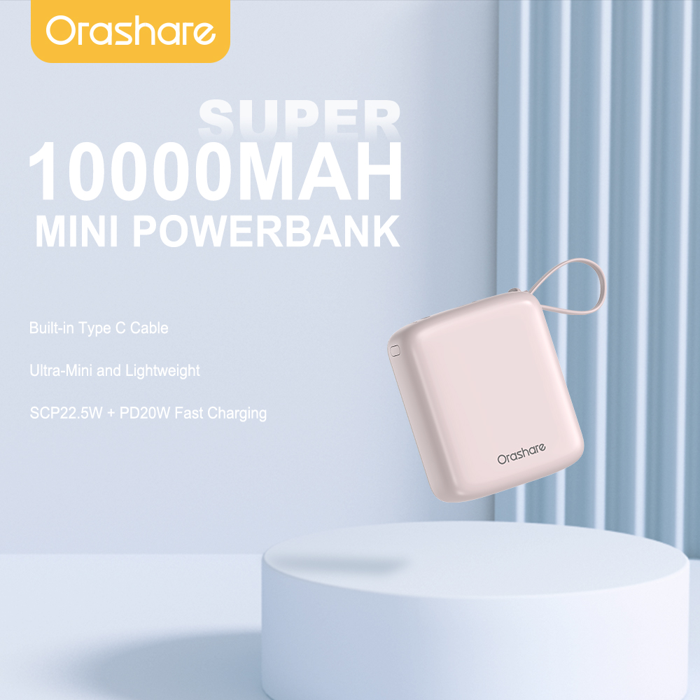 Orashare PM10C 10000mAh Super Mini Powerbank PD20W Fast Charging Built ...