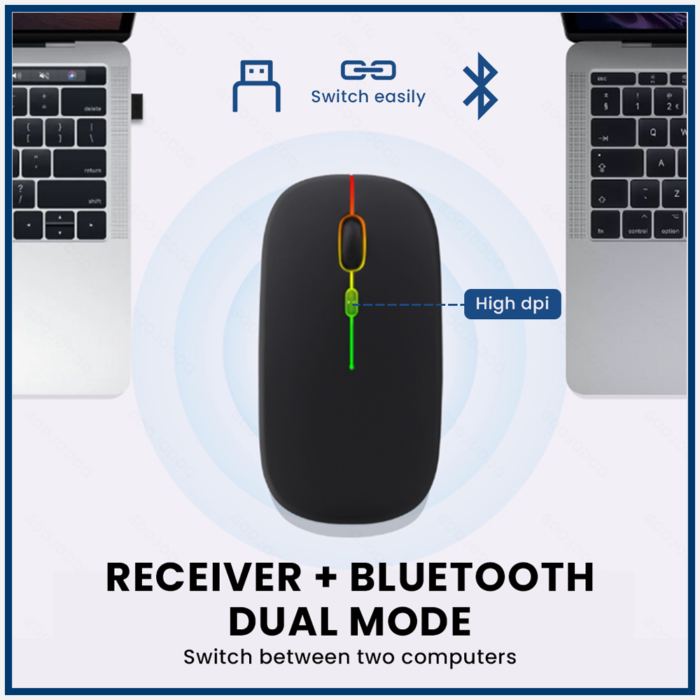 KACOOL LITE X1 RGB Dual Connection Rechargeable Wireless Mouse for ...