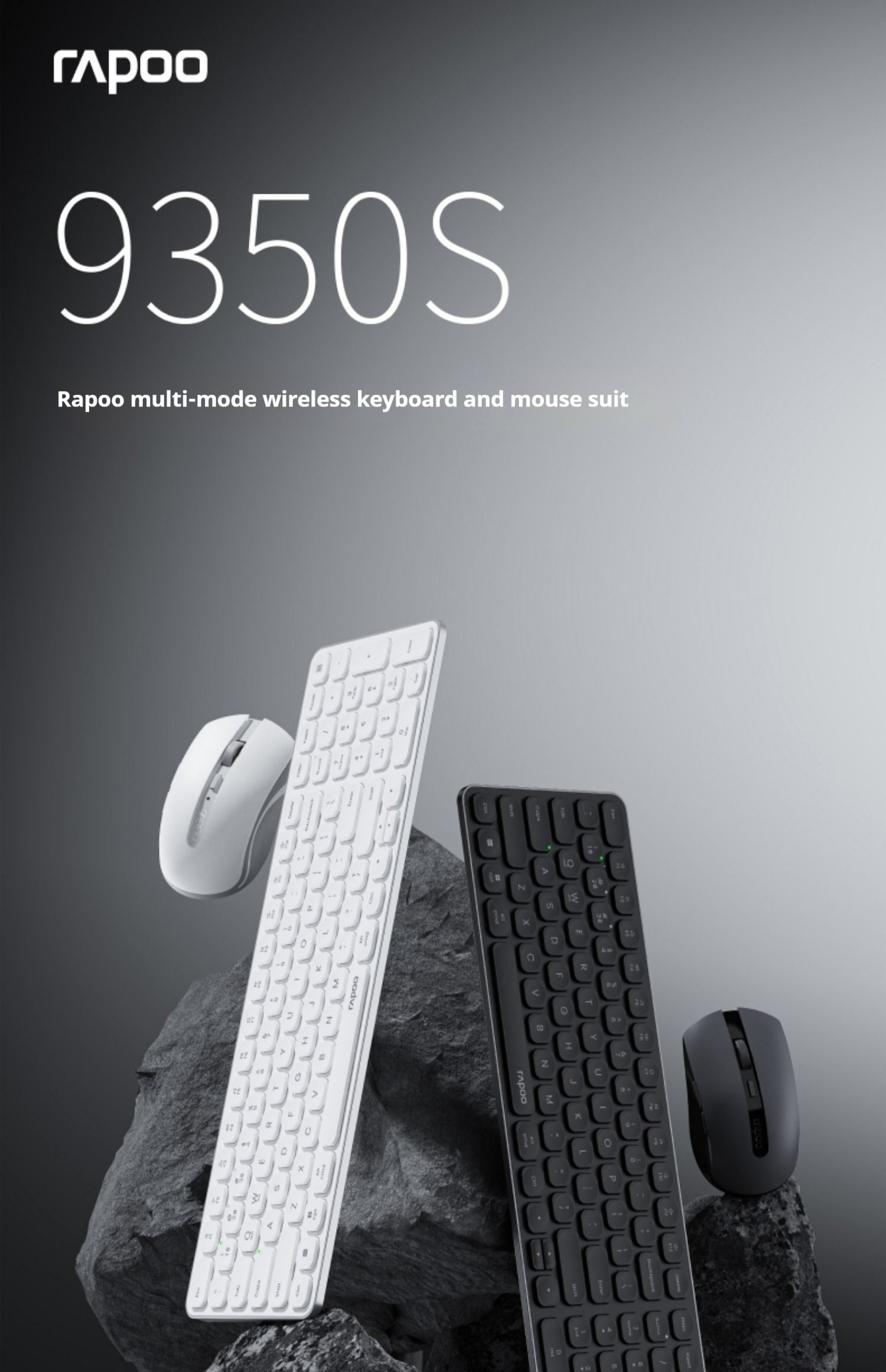 Rapoo 9350S Multi-mode Wireless Ultra-slim Compact Keyboard & Mouse ...