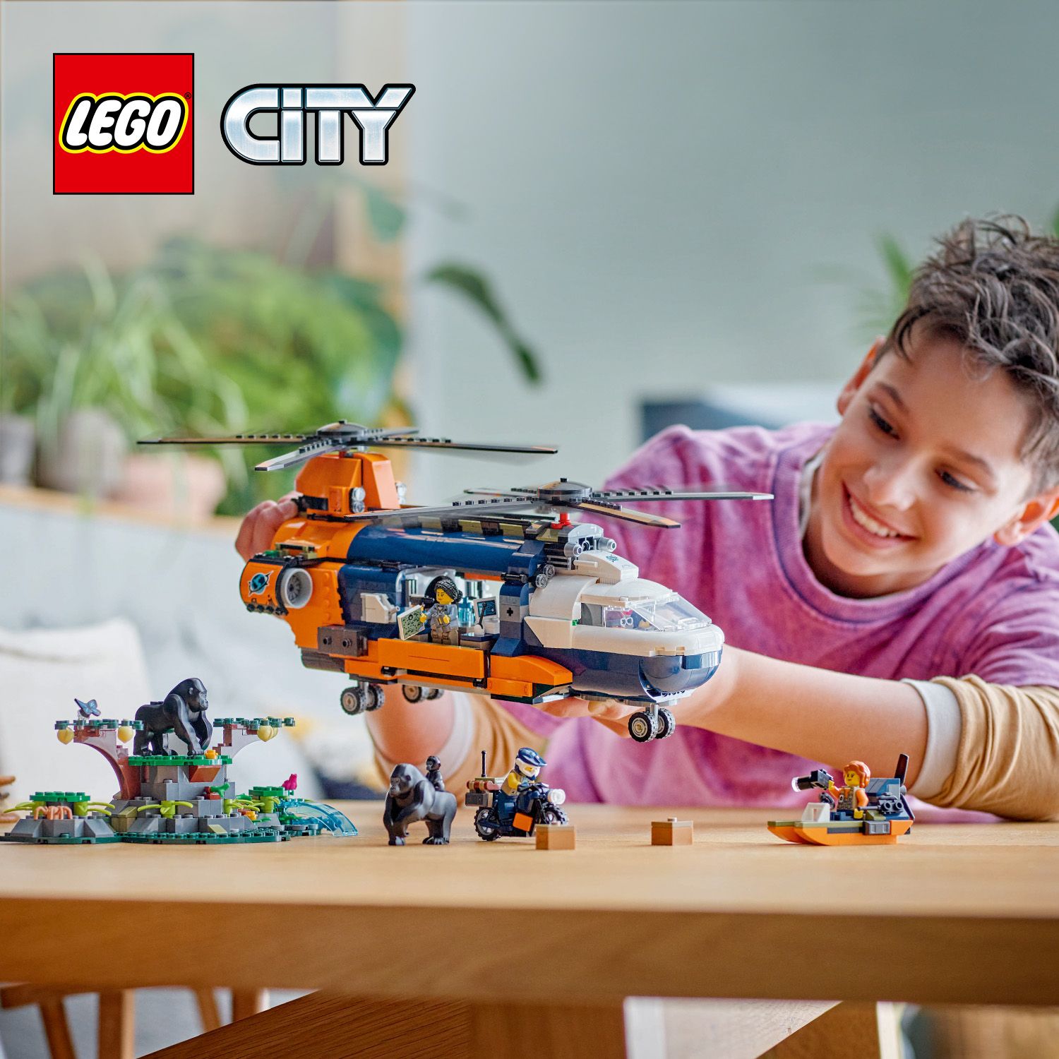 LEGO City 60437 Jungle Explorer Helicopter at Base Camp (881 Pieces ...