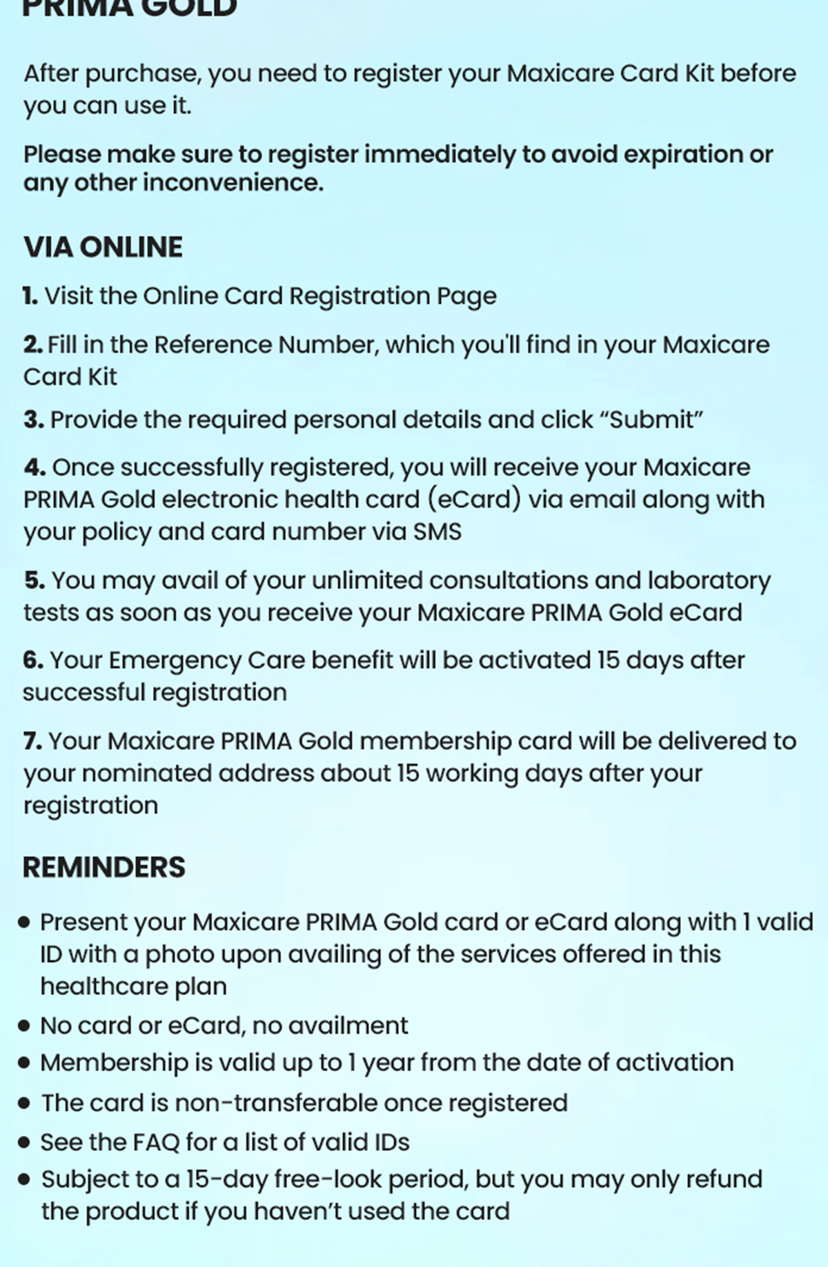Maxicare PRIMA Gold Outpatient Prepaid Health Card HMO | Shopee Philippines