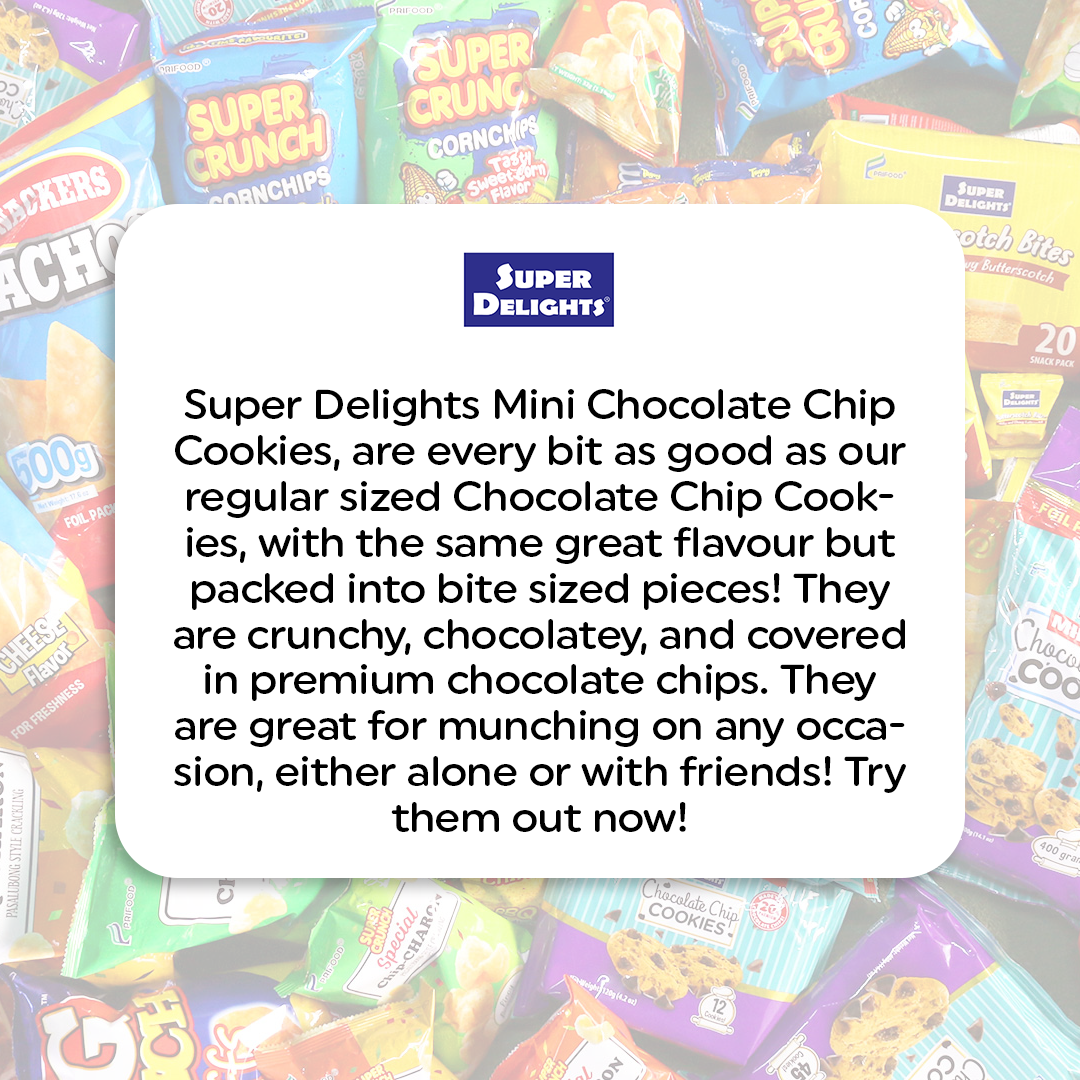 Super Delights Mini Choco Chip Cookie 175g (bundle of 3) | Shopee ...