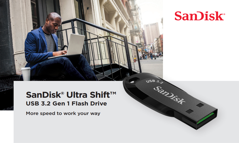 SanDisk Ultra Shift 32GB 64GB 128GB 256GB USB A 3.2 Gen 1 Flash Drive w ...
