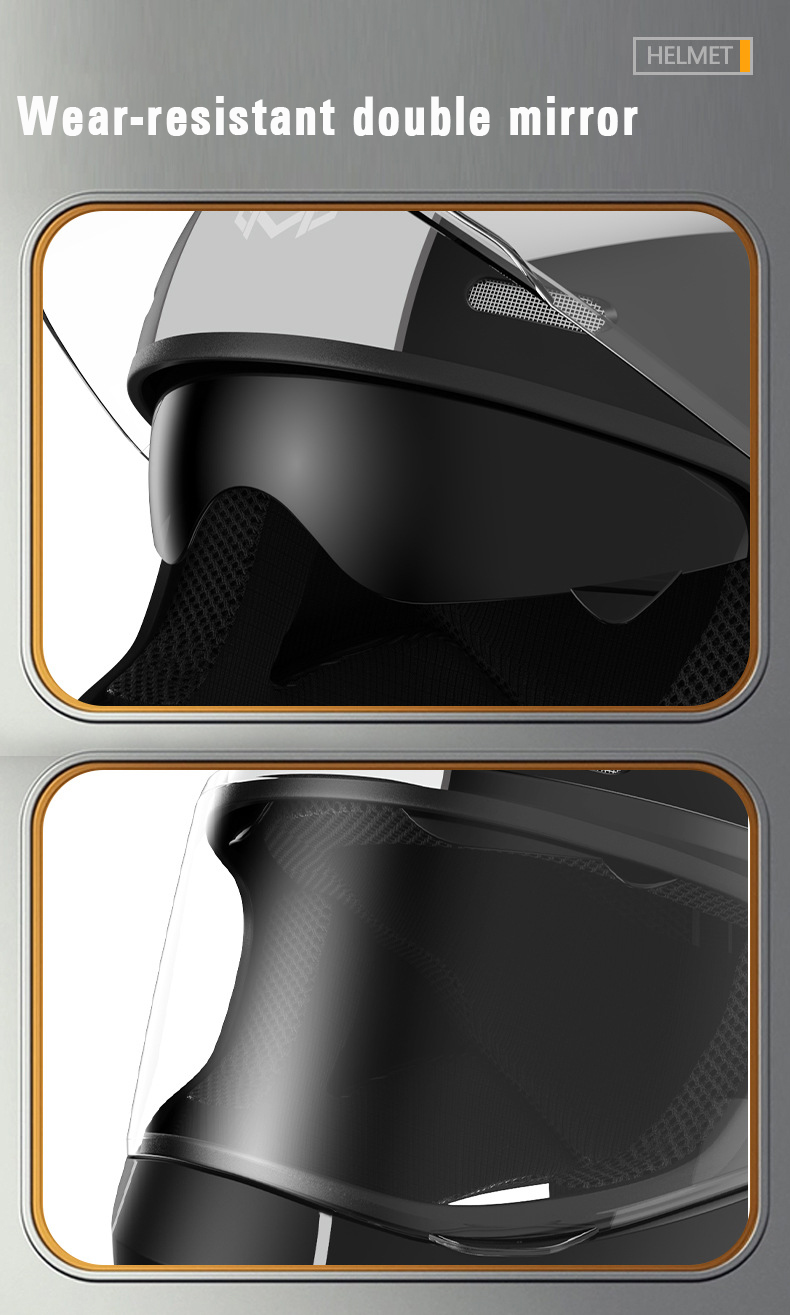 AXK 901 Double Miorr Motorcycle Full Face Helmet With ICC Sticker ...