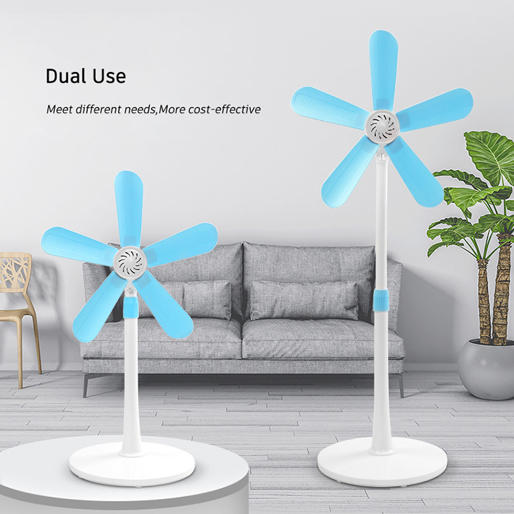 5 Blade Stand Fan Big Wind Portable Electric Floor Fan Adjustable ...