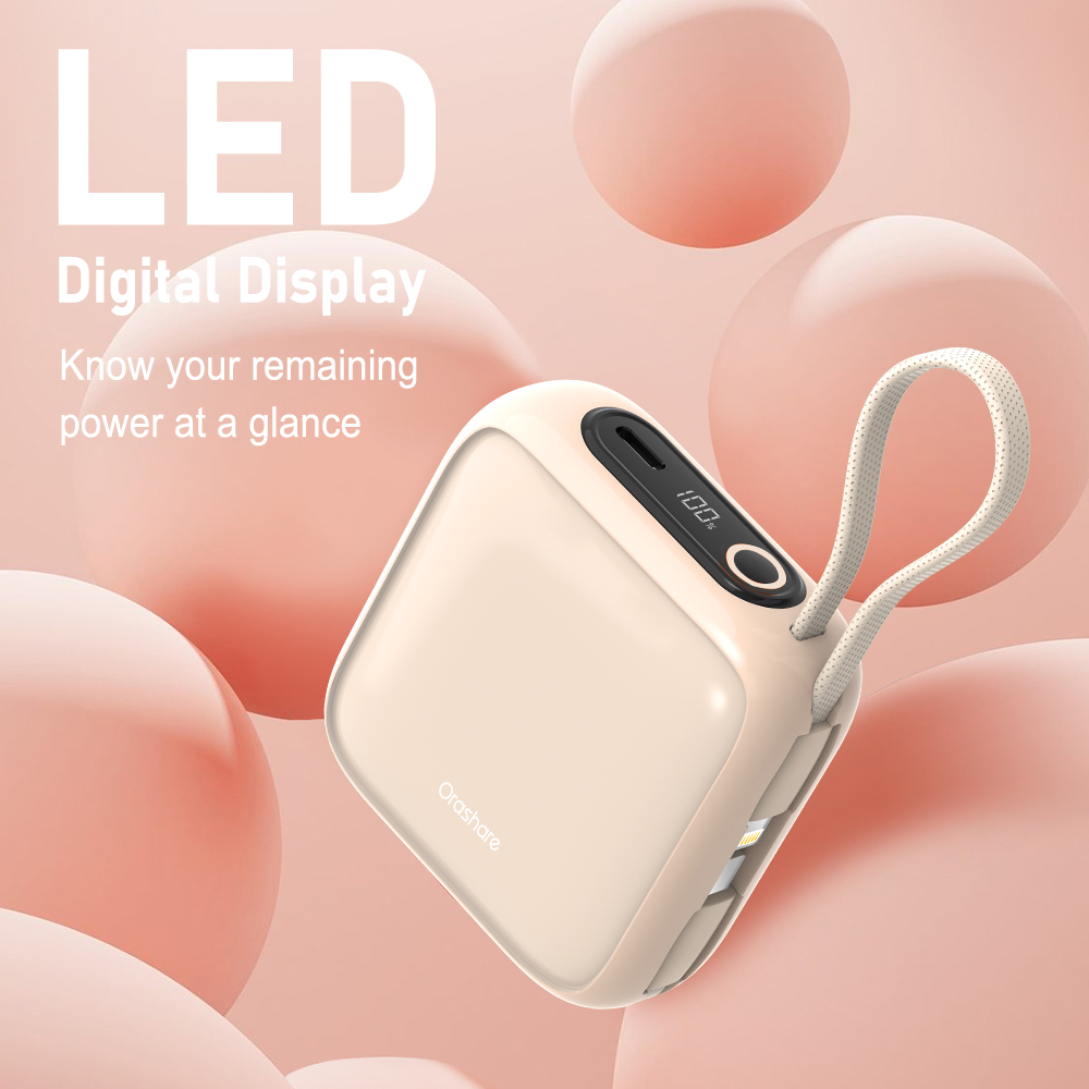 Orashare PCM10 Powerbank 10000/20000mAh Built In Dual Cable 22.5W Fast ...