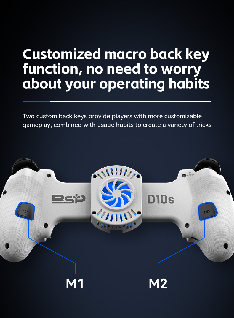 D10 Wireless Bluetooth Gaming Controller w/ Accurate Drifting E-sport ...