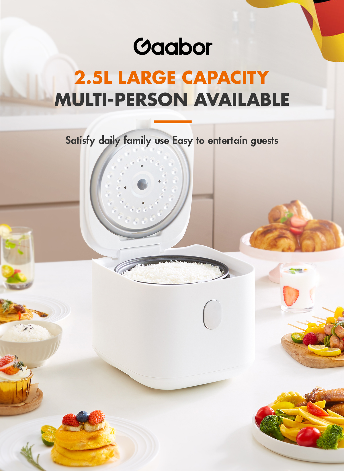 Gaabor Multifunctional Rice Cooker Cooking Set Up 24H & 8 Programmed ...