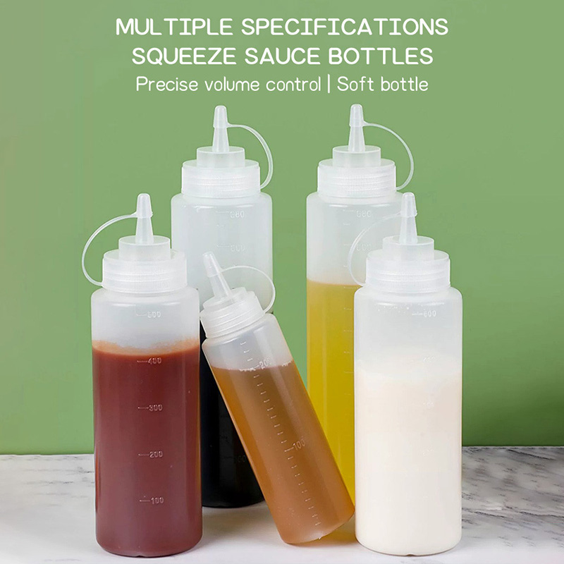 Multi-Purpose Sauce Squeeze Bottle Clear Plastic Lightweight Waterproof ...