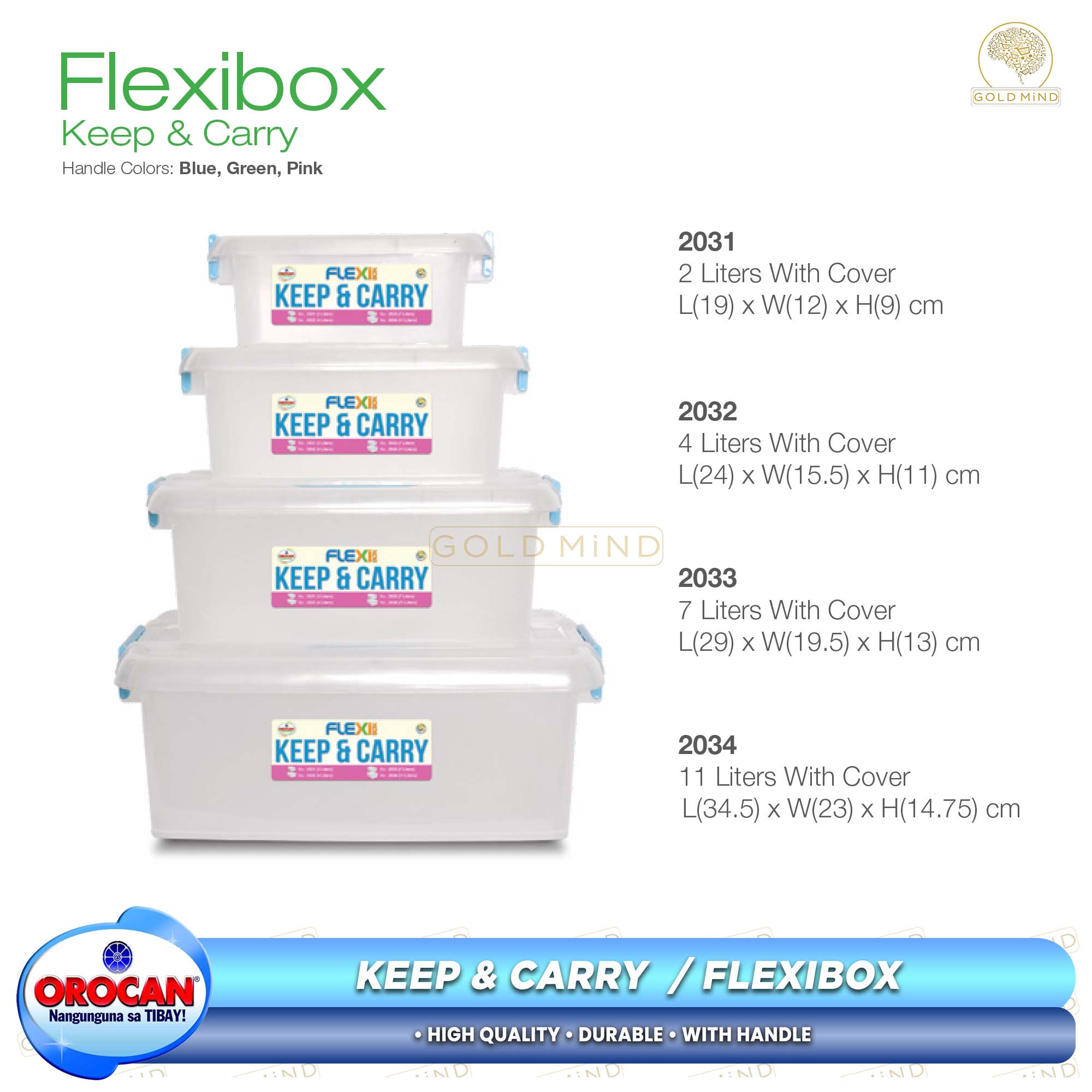 Orocan Flexibox Keep and Carry with Cover 7 | 4 | 2 LITERS | Shopee ...