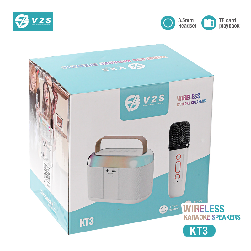 V2S KT3 Mini Karaoke Wireless Mini Bluetooth Speaker with Wireless ...