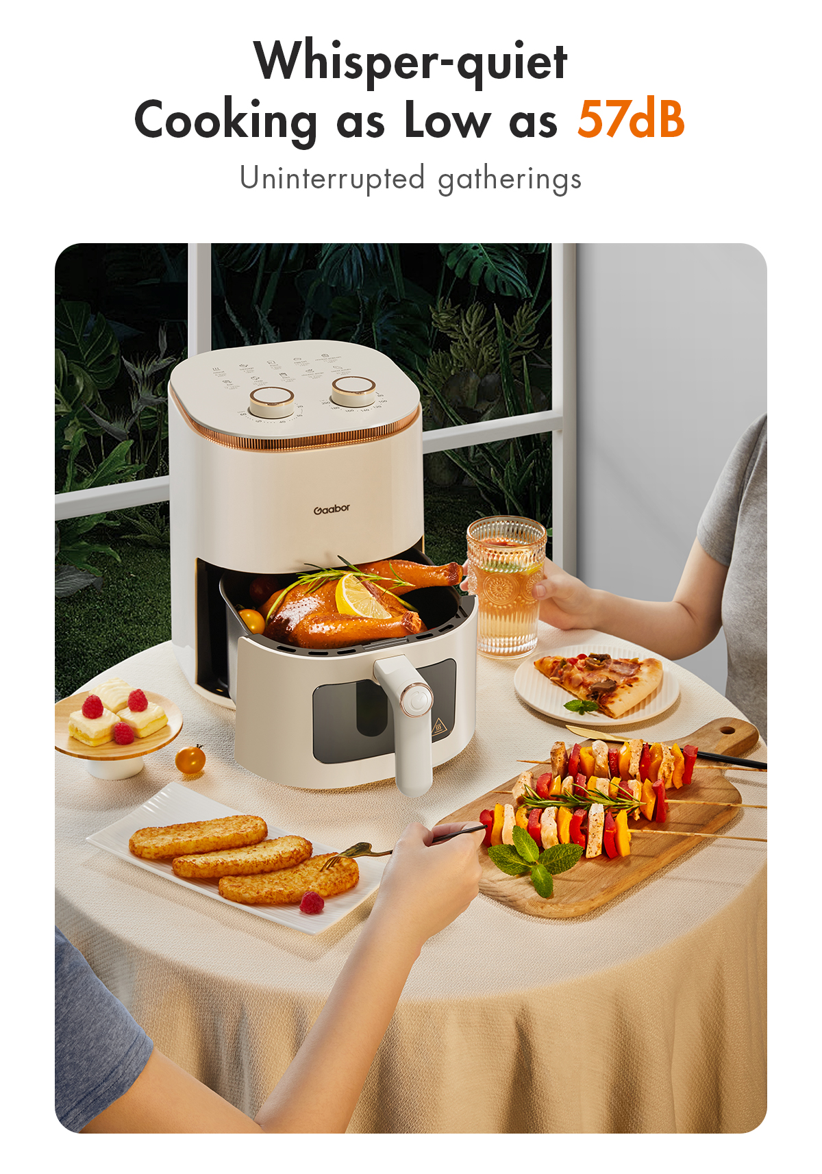 Gaabor Air Fryer Dual Rotary Knob Transparent Window 10 Menus+Reheat ...