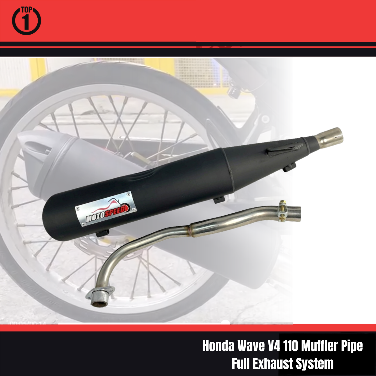 Top 1 Honda Wave V4 110 Muffler Pipe Full Exhaust System Motorcycle ...