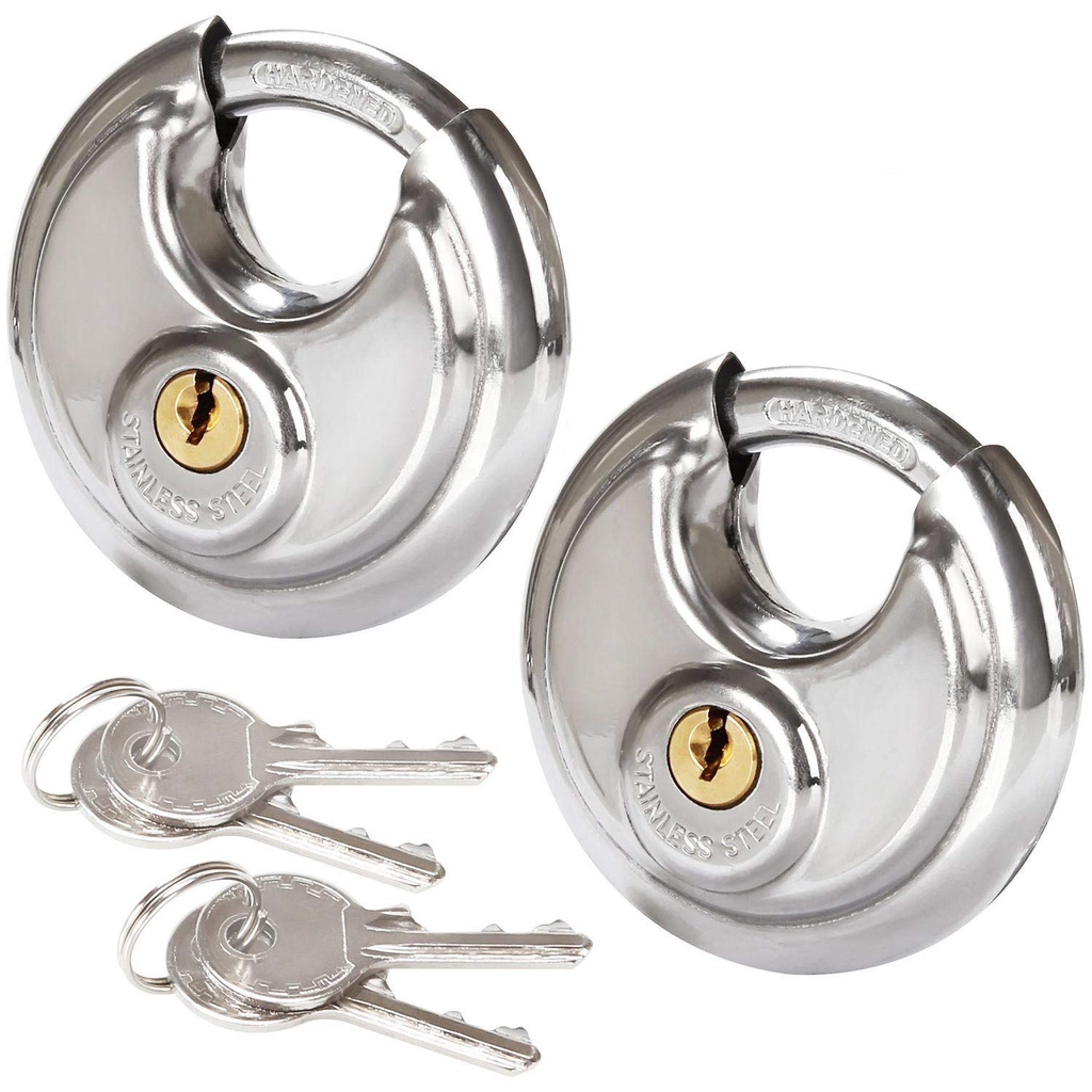 Anti-Theft Disc Padlock Stainless Steel Round Disc Lock waterproof for ...