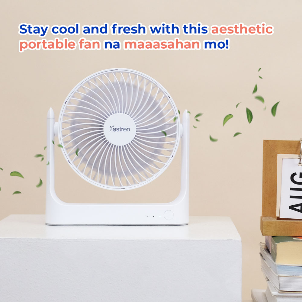 Astron PERSONA50B Portable Rechargeable Fan | 5" Fan Blade | 1800mAh ...