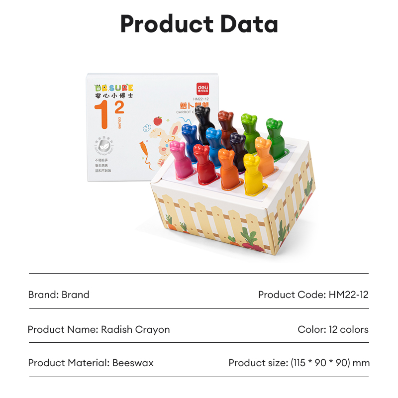 Deli 12/24/36 Color Non-Toxic Generic Crayons Triangle Radish Crayon ...