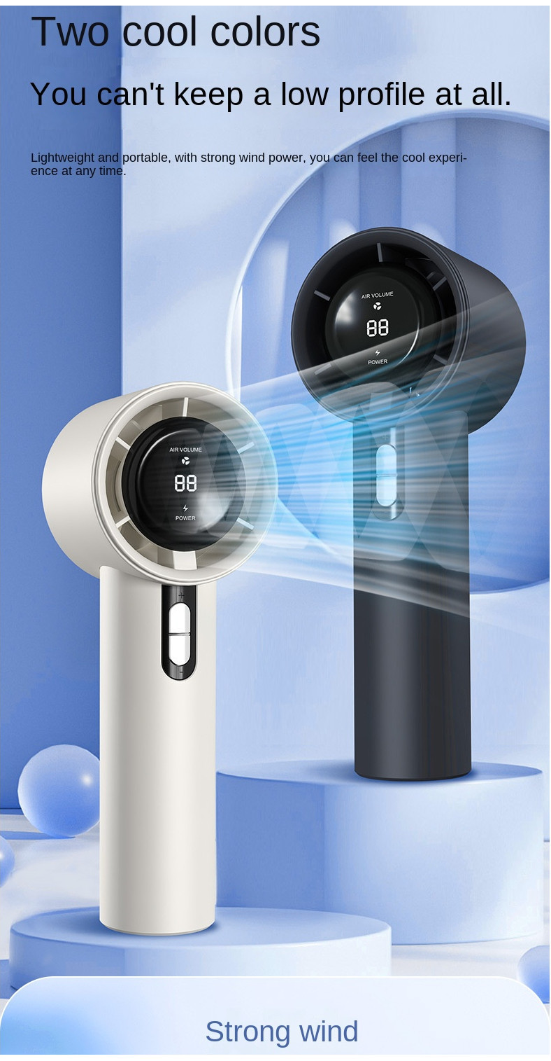 Portable Handheld Turbo Fan 100 Wind Speed Adjustable Mini Personal ...