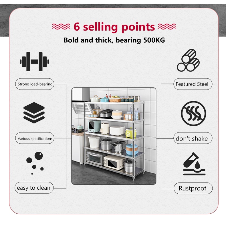 5 layer Kitchen Organizer Storage Rack Stainless Steel Kitchen Rack ...