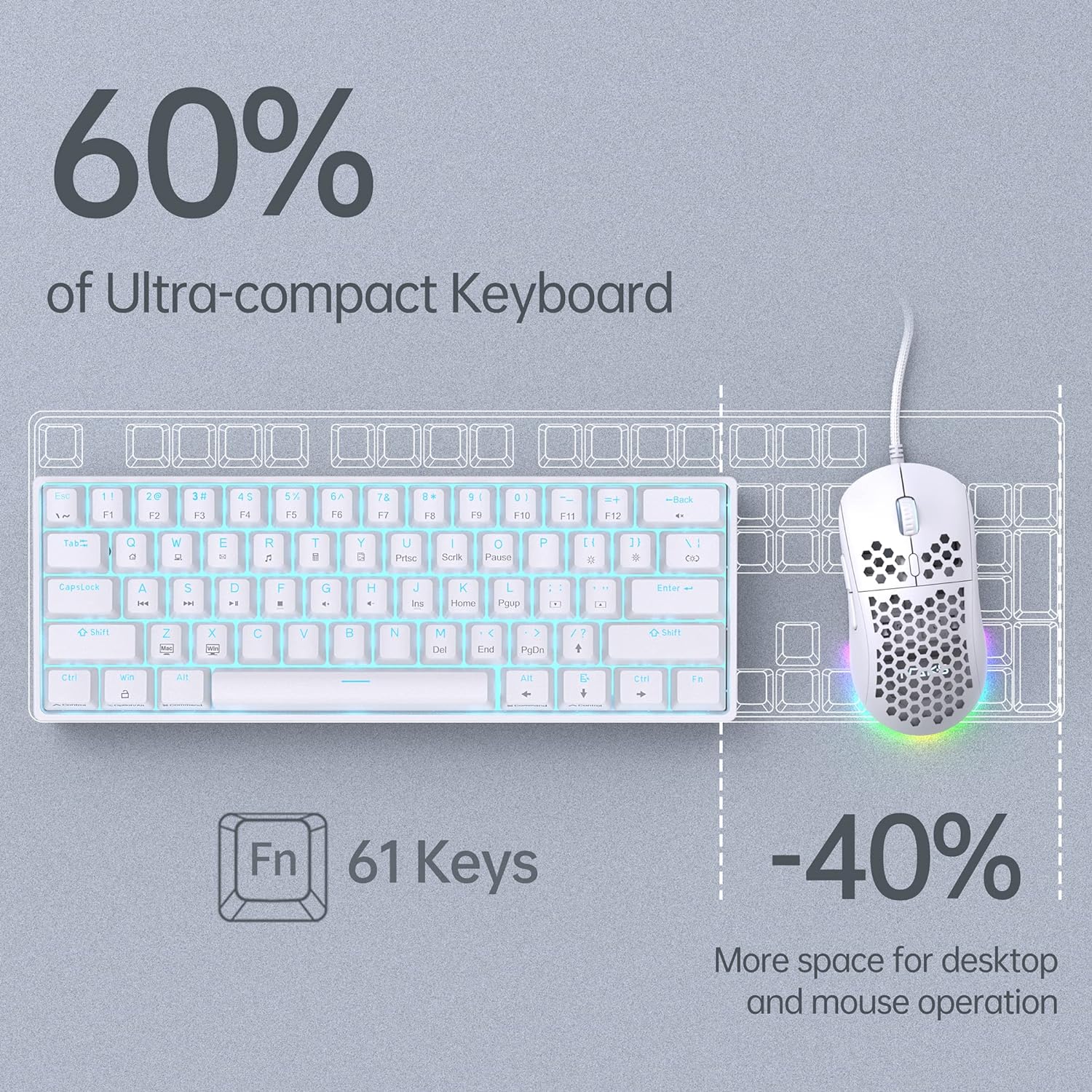 Zeus 61 Key Wired Type C Mechanical Keyboard With Blue Switch RGB ...
