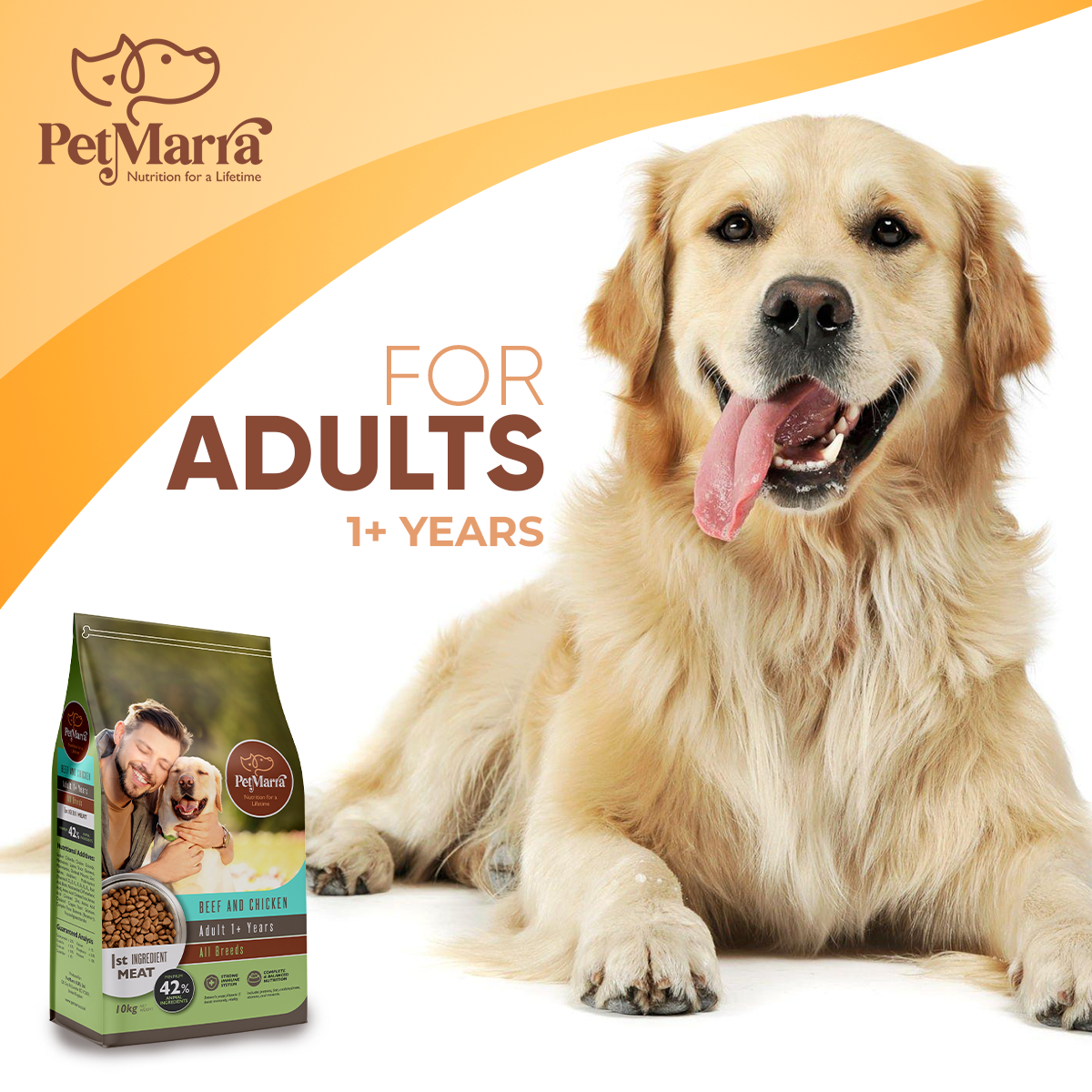 PetMarra Adult Dog Dry Food Ages 1 Year and Up Roast Beef Chicken Liver Flavor 10kg BUNDLE OF 2 ...