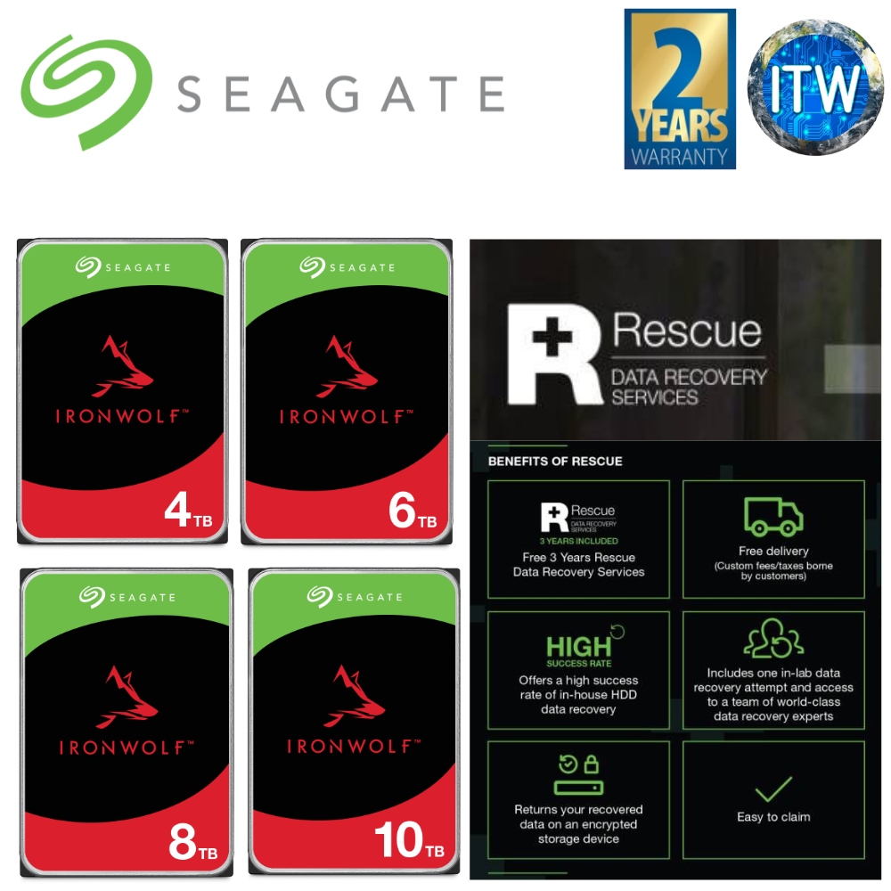 Itw | Seagate Hard Drive HDD Ironwolf 3.5" NAS SATA 6Gb/s Internal (4TB ...