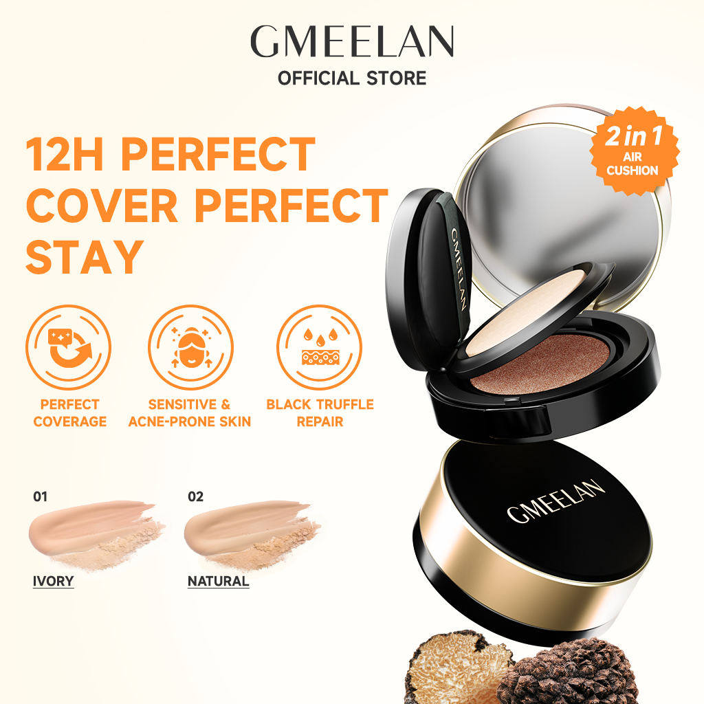【HOT】GMEELAN 2 IN 1 Cushion Foundation Waterproof Concealer Black ...