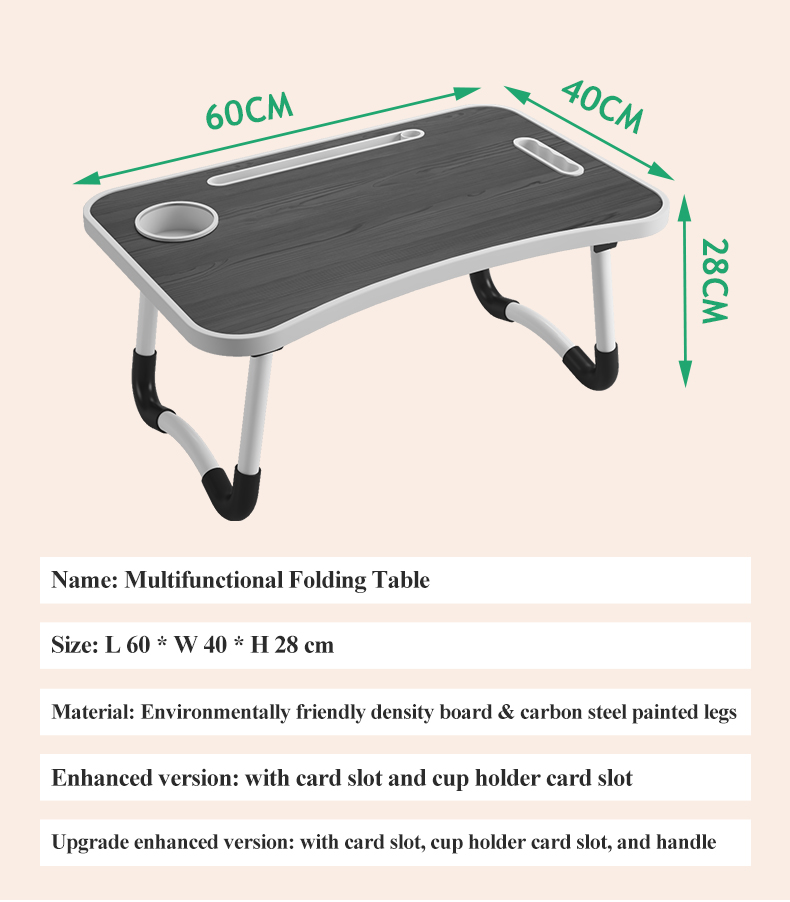 ICON Study Table Laptop Foldable Table Folding Mini Bed Table Desk ...