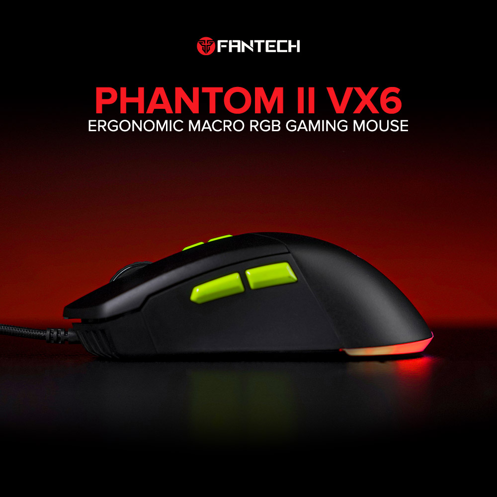 EasyPC| Fantech PHANTOM II VX6 wired gaming mouse| RGB Macro| Optical ...