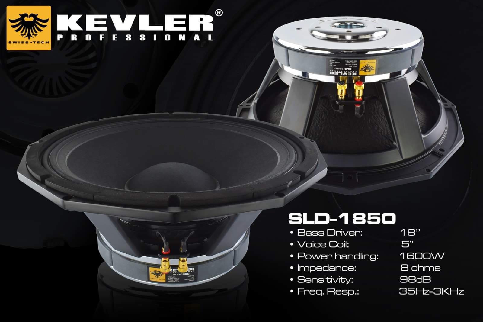 Kevler Professional SLD - 1850 18 inch Bass Driver 1600 Watts Subwoofer ...