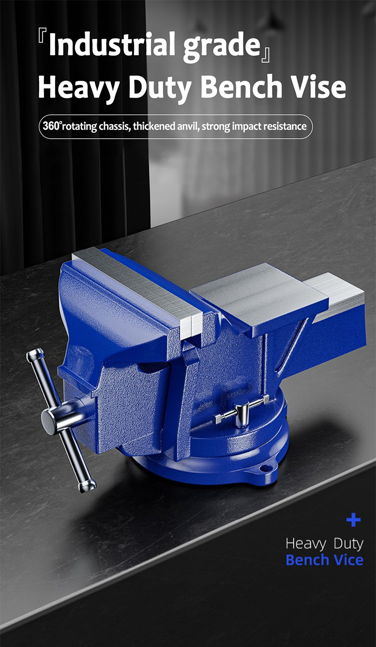 Heavy Duty Bench Vise Clamp 360° Rotating Cast Iron Bench Vise With ...