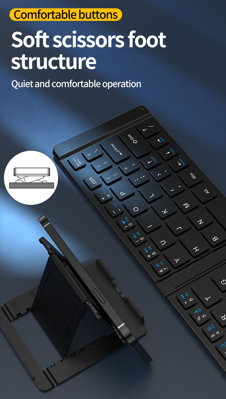 Meewoo Foldable Wireless Keyboard and Mouse Set Rechargeable Bluetooth ...