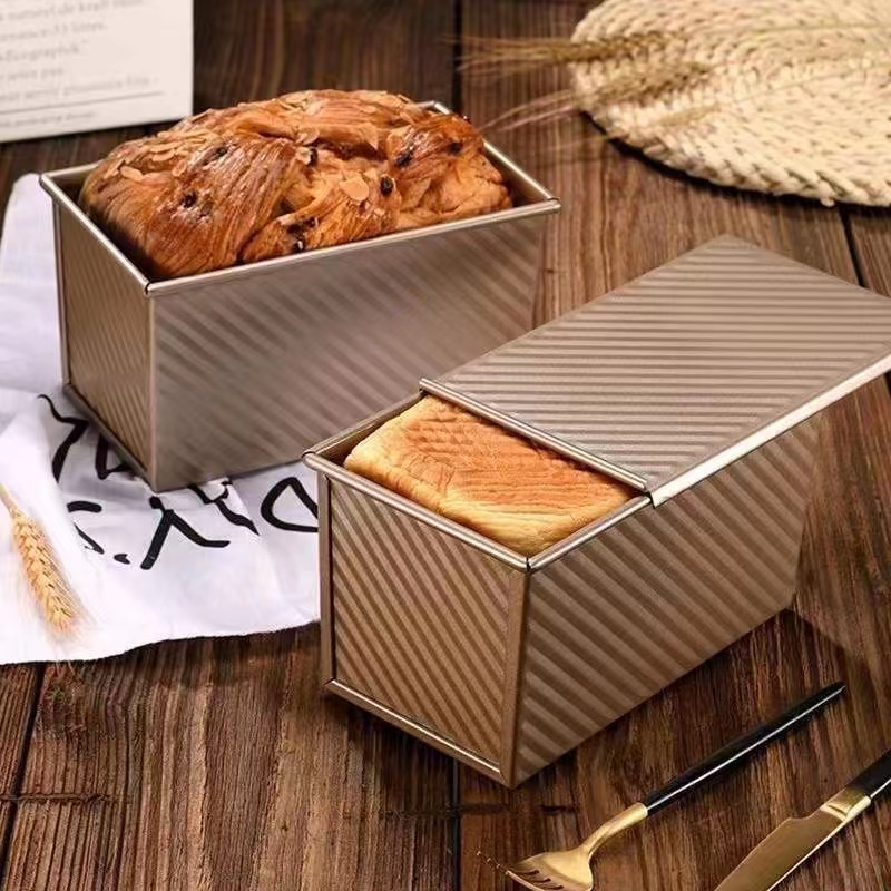 Non-Stick Loaf Pan With Cover Bread Baking Mould Cake Toast Toast Box ...