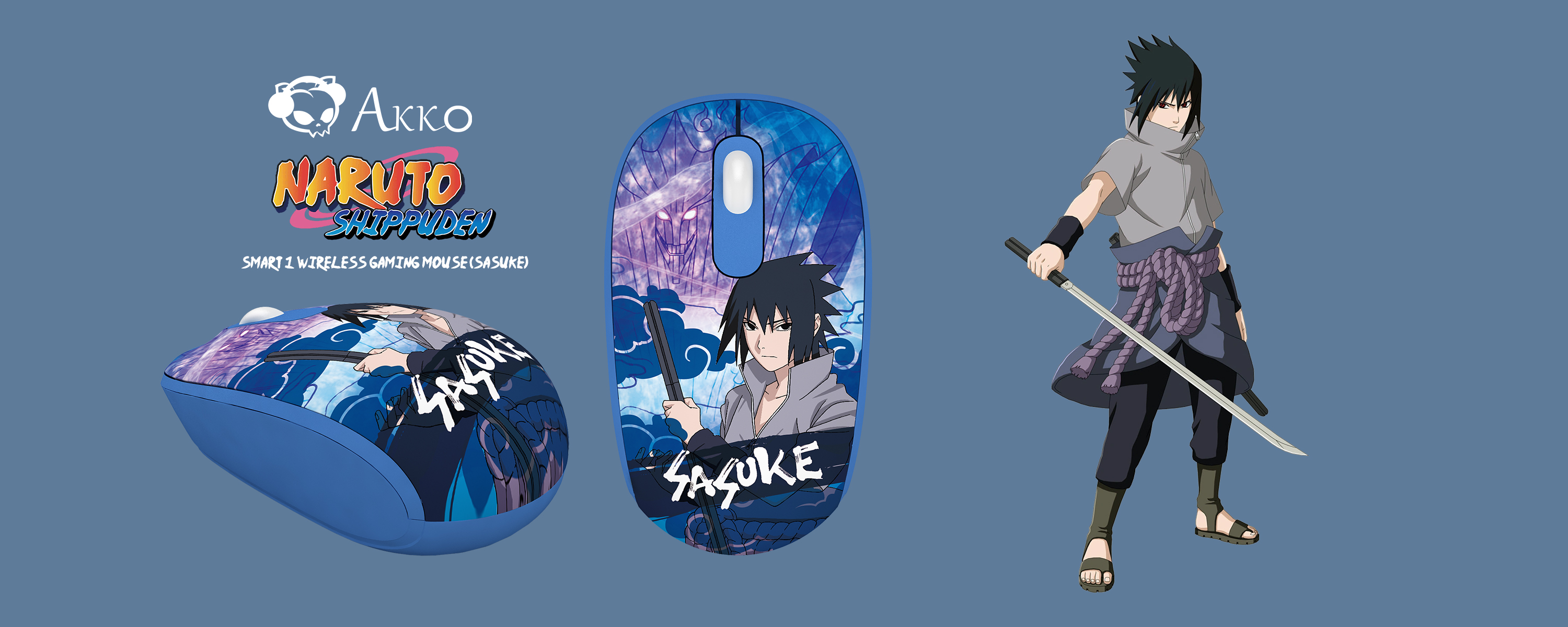 Akko Naruto Shippuden Smart 1 Wireless Gaming Mouse (Sasuke) | Shopee ...
