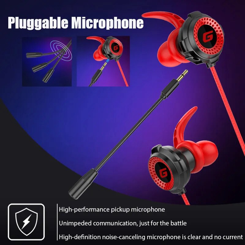 G2000 Sound Bass Gaming Earphone 3.5mm Noise Reduction Wired Headset ...