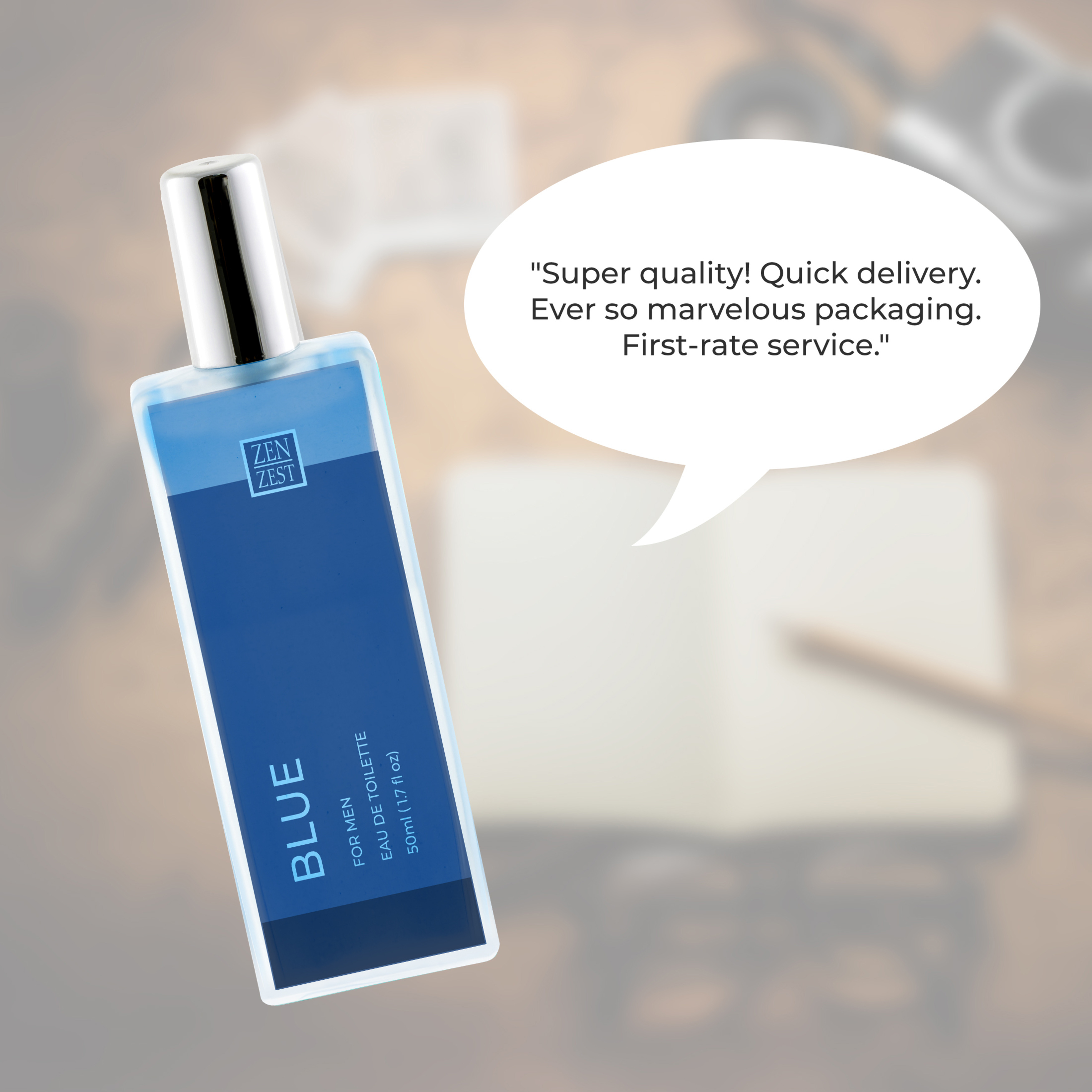 BLUE 50ml Long lasting Fresh Fragrance Zen Zest Oil Based Eau De ...