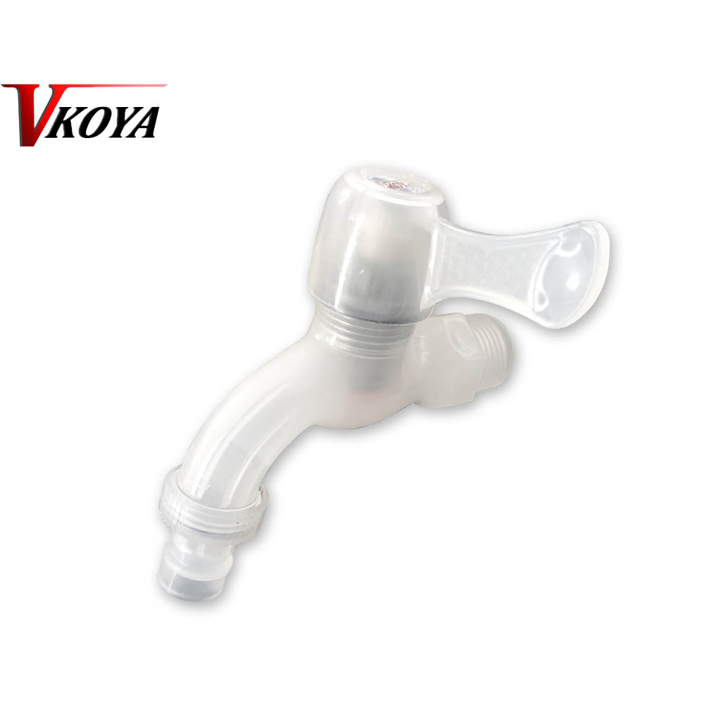 Vkoya PVC White Faucet Plain Bibb With Hose Connector 1/2" Thread Size ...
