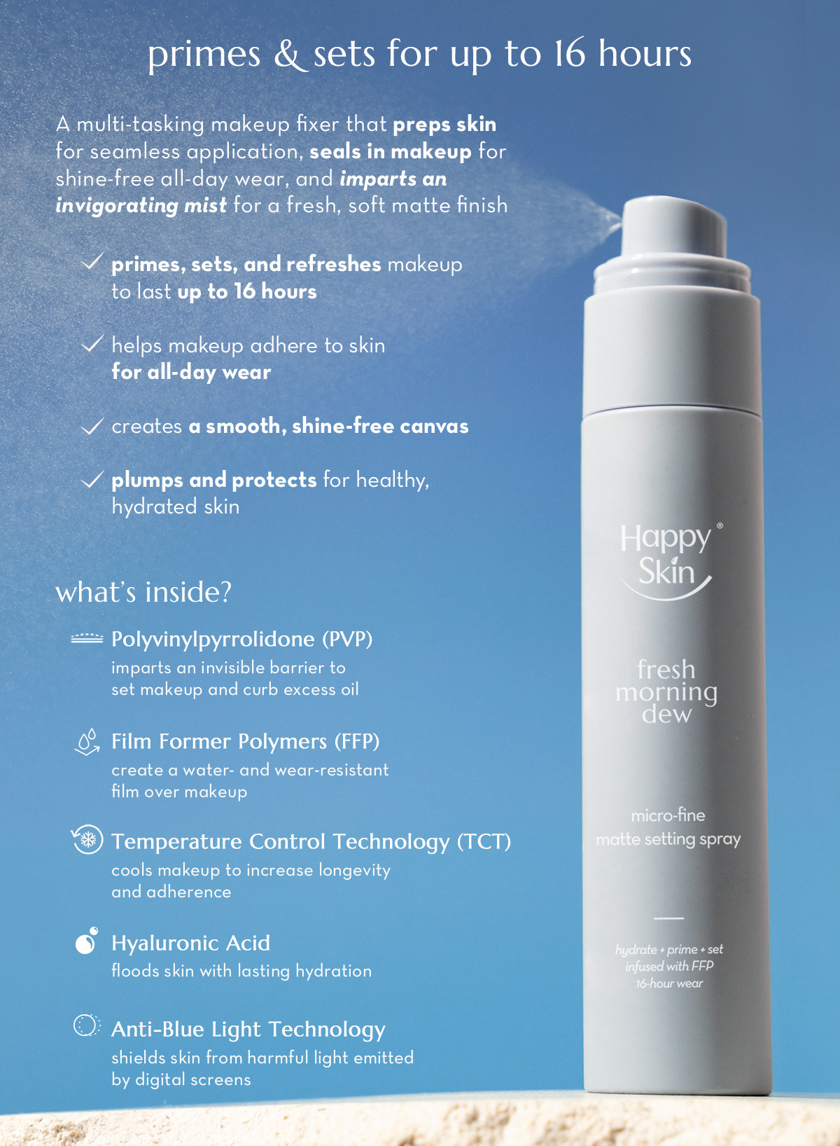 Happy Skin Fresh Morning Dew Micro-fine Matte Setting Spray | Shopee ...