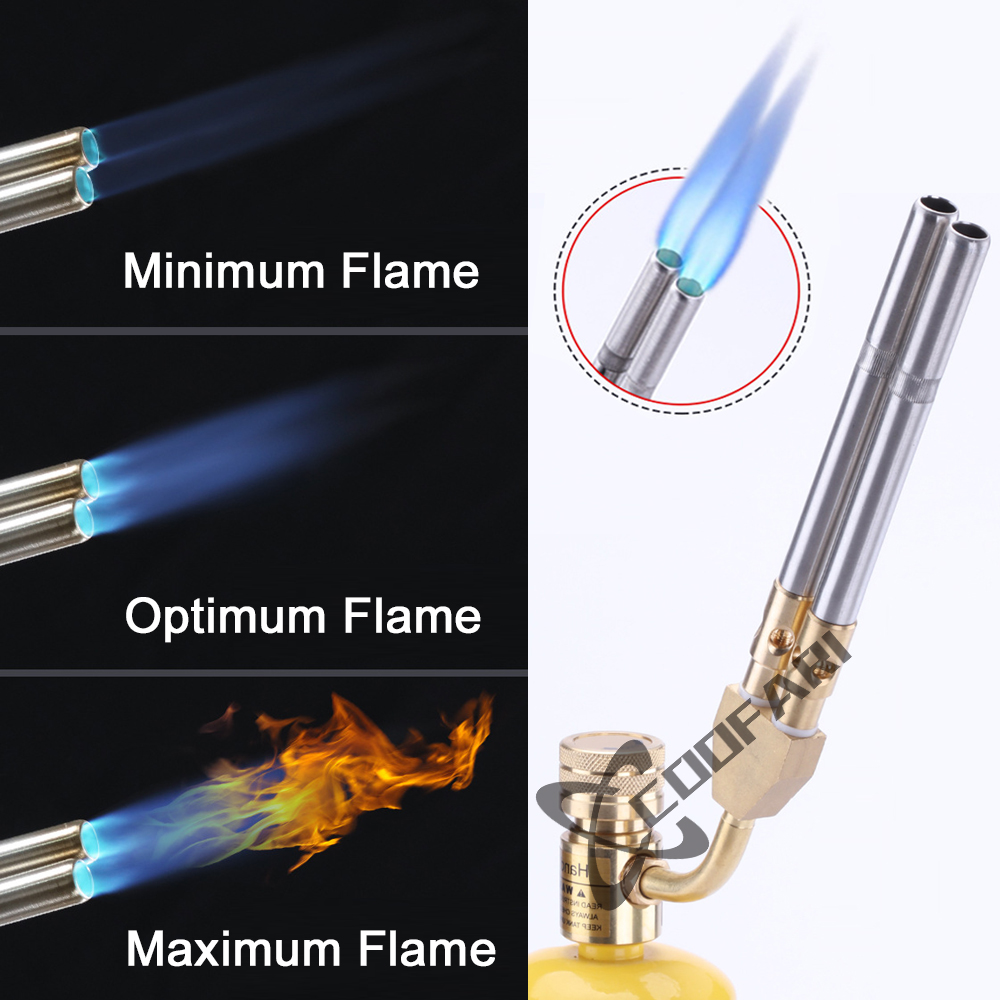 2 Nozzles MAPP Torch Gas Welding Gun Flame Brazing Gun CGA600 ...