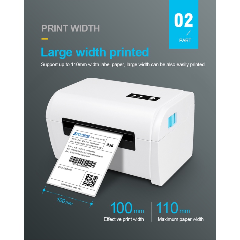 OFFICOM ZJ9200 Waybill Printer A6 Thermal Bluetooth USB Android IOS ...