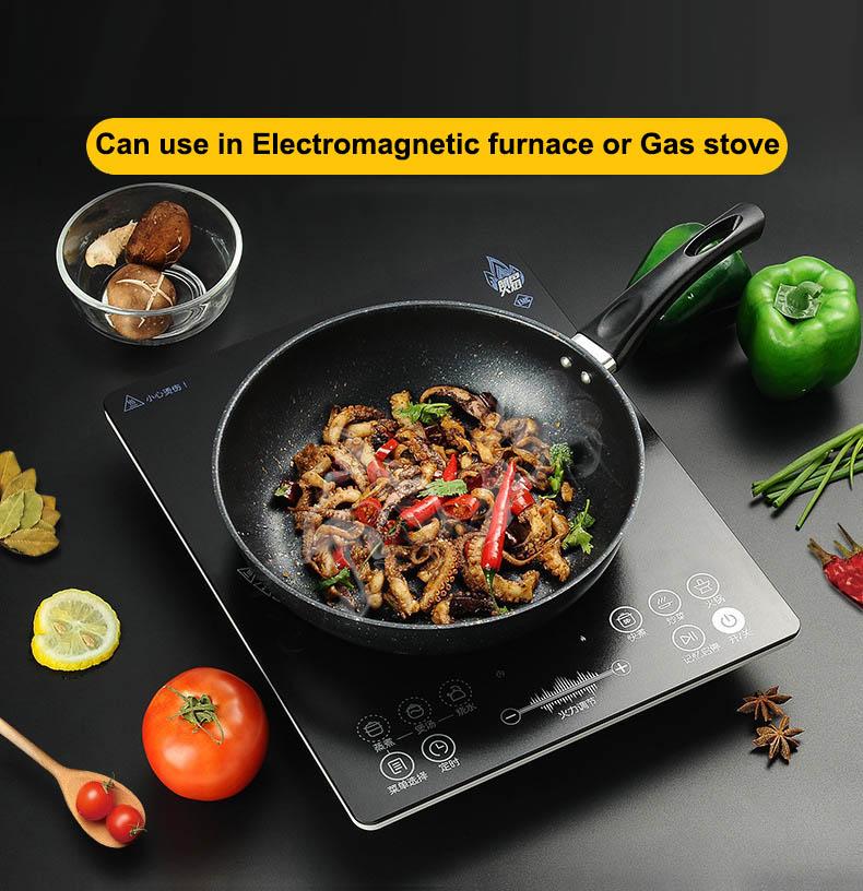 Non-stick Pan 20cm/24cm/28cm Kitchen Iron Frying Pan Multi Roaster ...