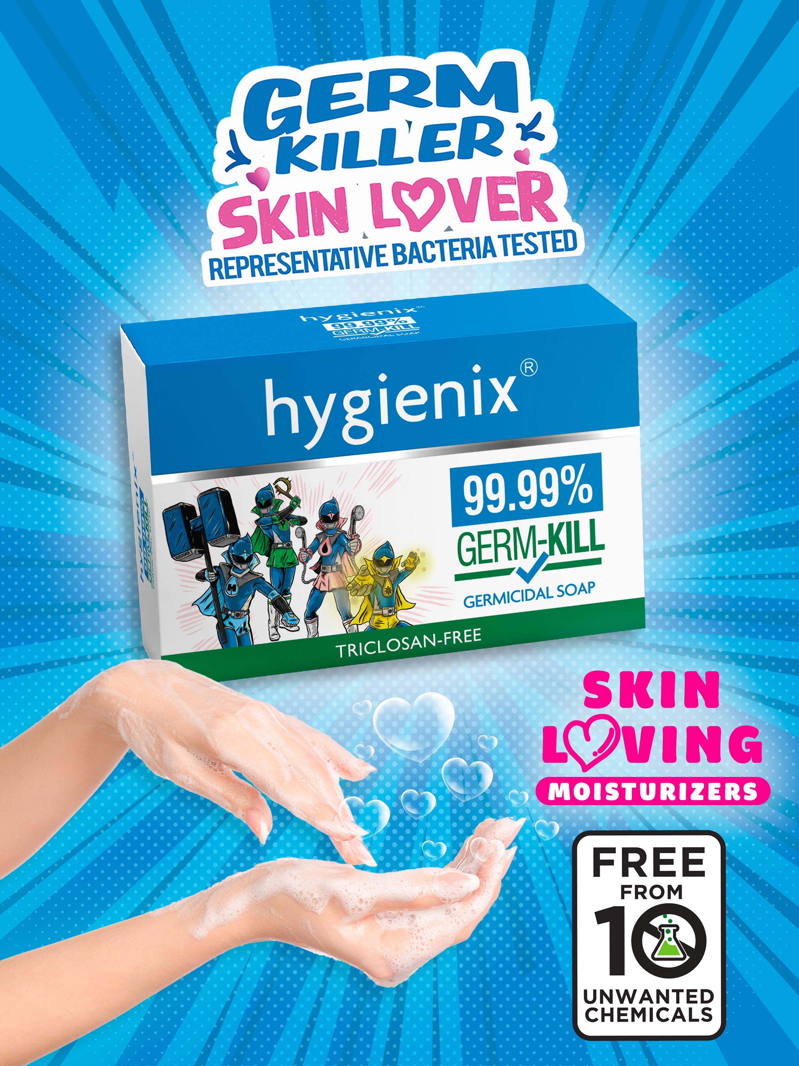 Hygienix AntiBacterial Germicidal Bar Soap with Moisturizer 125g Set of ...