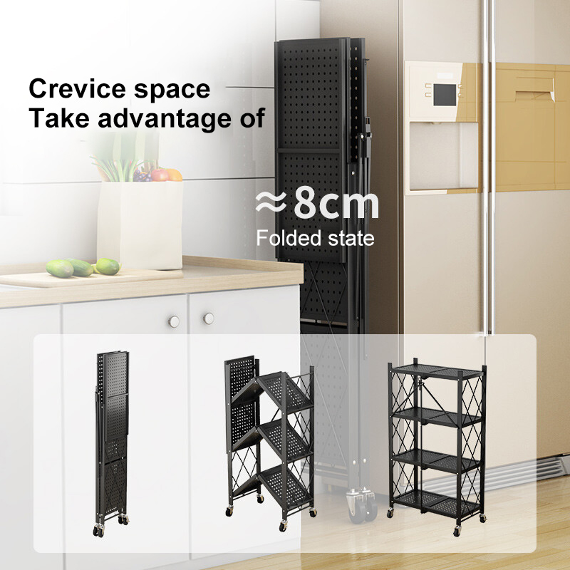 Foldable Rack Kitchen Rack Organizer Organizer Metal Rack With Wheels ...