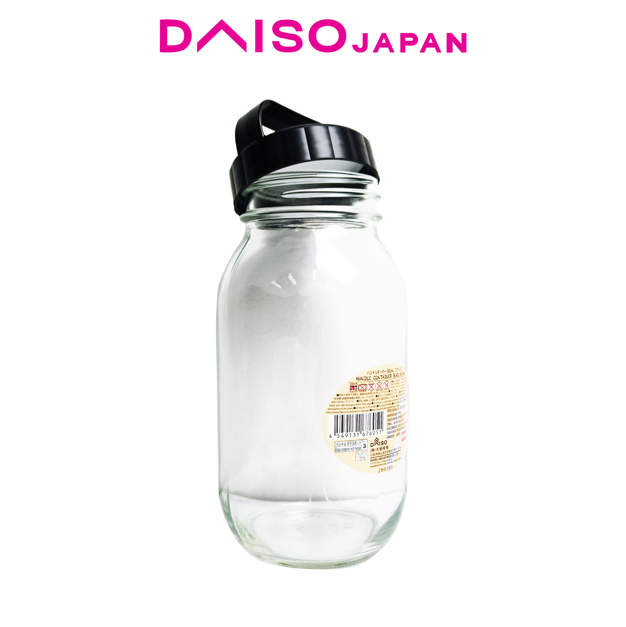 Daiso Glass Bottle in Black (900ml) | Shopee Philippines