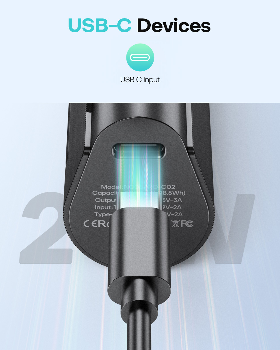 Rapoo NC05 5000mAh Type C and Light Ning Mini Portable Powerbank with ...