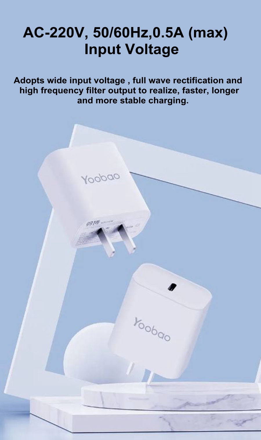Yoobao YAD-C001B 20W Super Fast Charging Adapter | Shopee Philippines