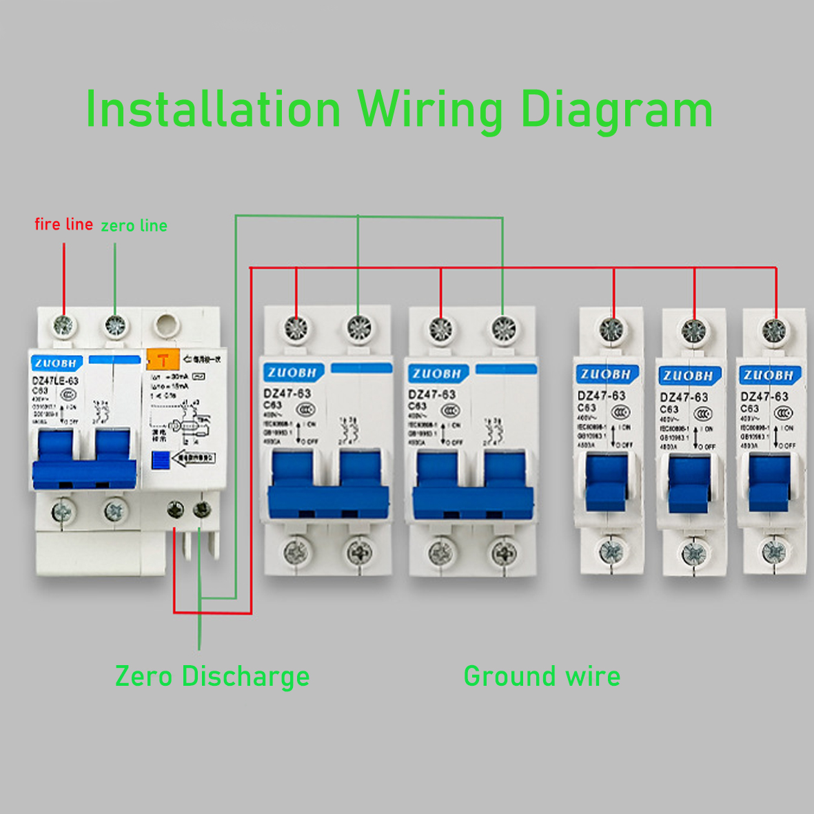 DZ47-63 AC Breaker 10A 20A 63A 2 Poles MCB AC Disconnect Switch DIN ...