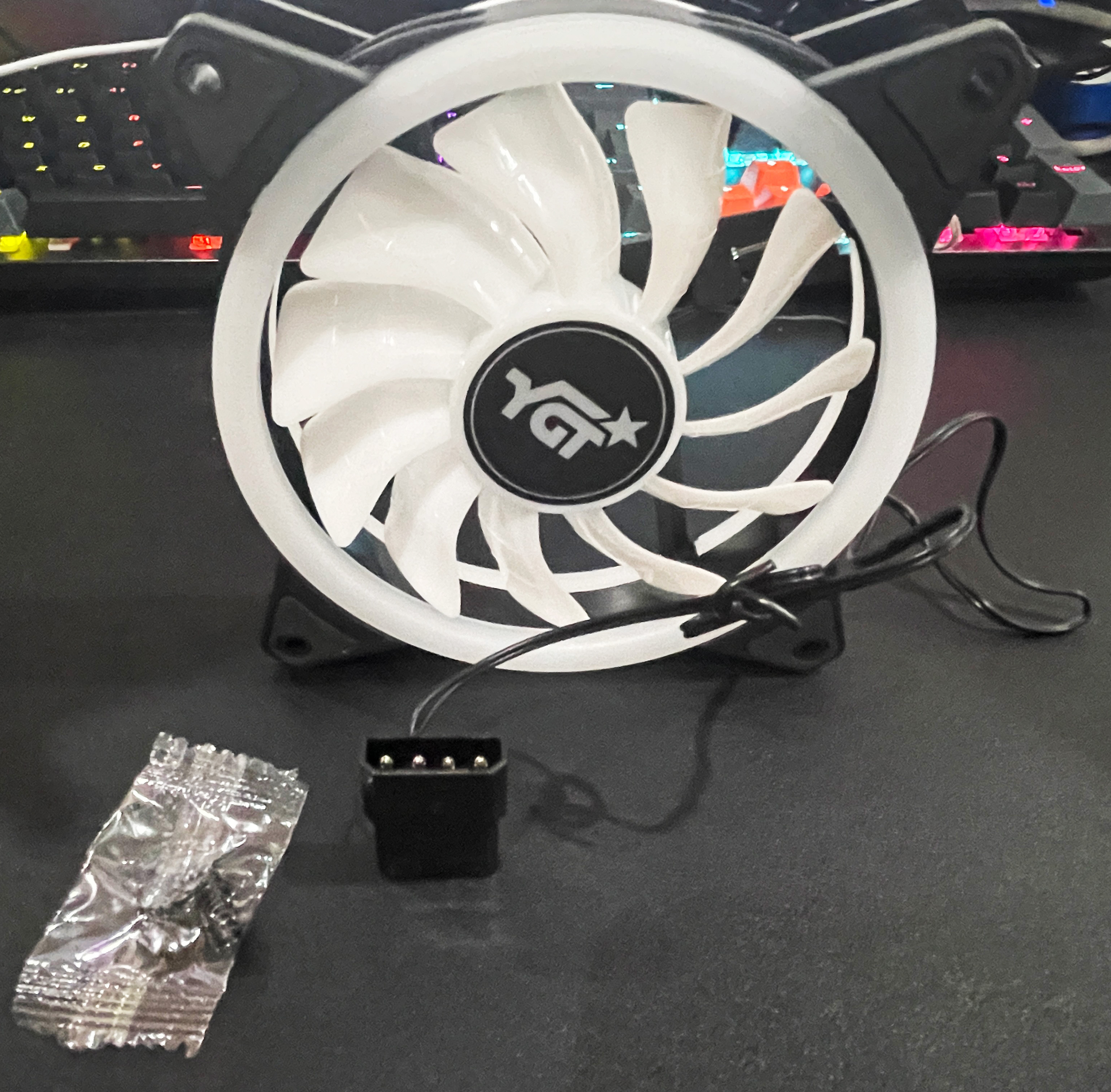 YGT 1260 RGB Fan Double Ring LED Rainbow 120mm computer Case Chassis ...