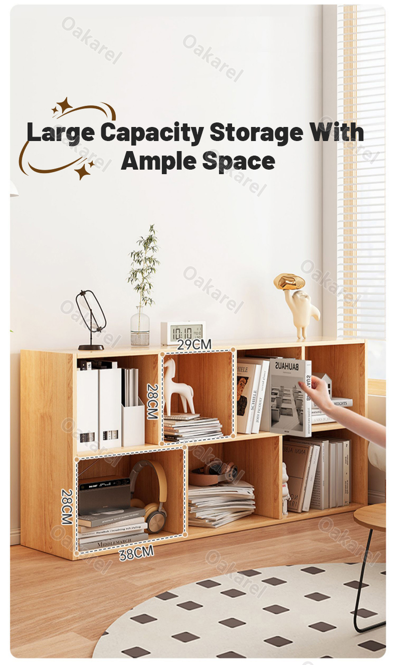 Wooden Book Shelf Organizer Bookshelf Divider Organizer Storage Shelf ...